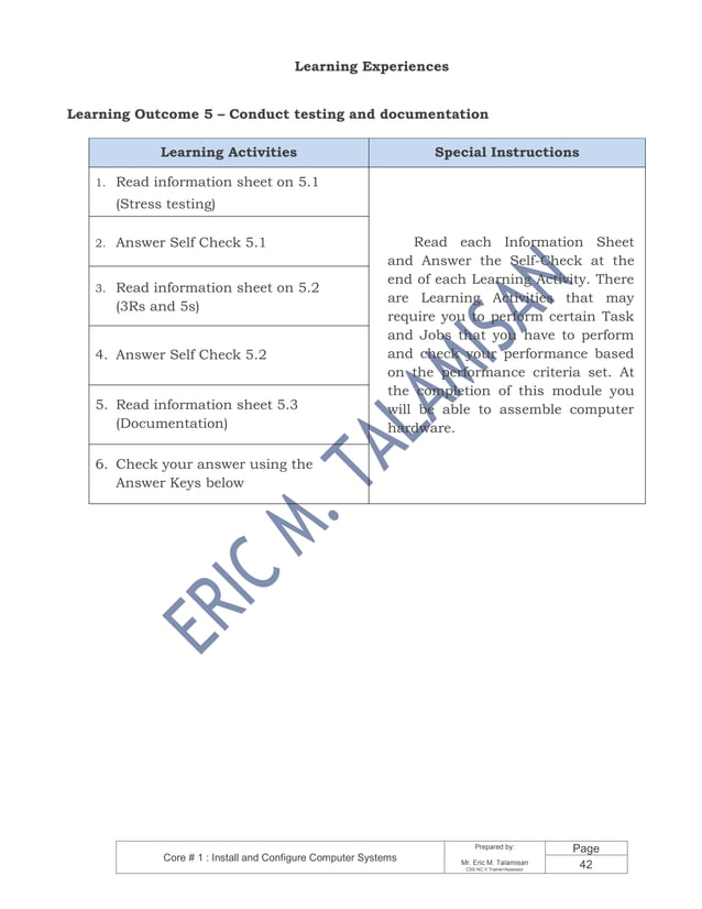 CSS CORE 1 - INSTALL & CONFIGURE COMPUTER SYSTEMS AND NETWORKS | PDF ...