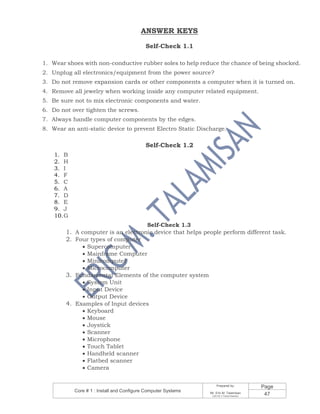 CSS CORE 1 - INSTALL & CONFIGURE COMPUTER SYSTEMS AND NETWORKS | PDF