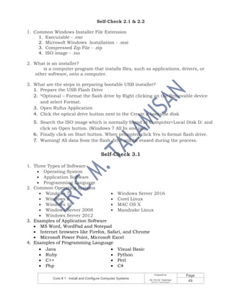CSS CORE 1 - INSTALL & CONFIGURE COMPUTER SYSTEMS AND NETWORKS | PDF