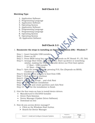 CSS CORE 1 - INSTALL & CONFIGURE COMPUTER SYSTEMS AND NETWORKS | PDF