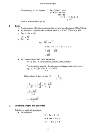 Core 1 revision notes a | PDF