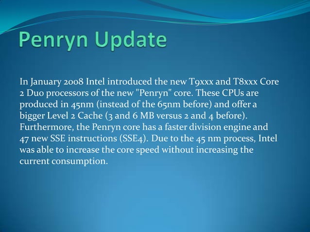 Core 2 Duo Processor | PPTX