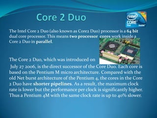 Core 2 Duo Processor | PPT