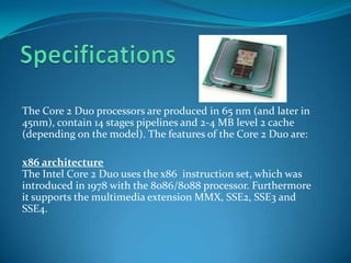 Core 2 Duo Processor | PPT