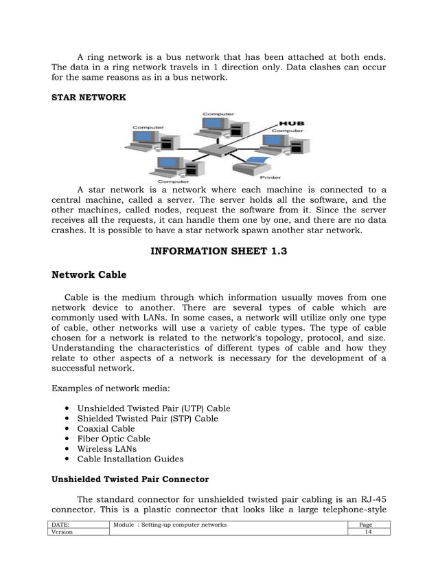 CSS NC II Module : Set-up Computer Networks | PDF