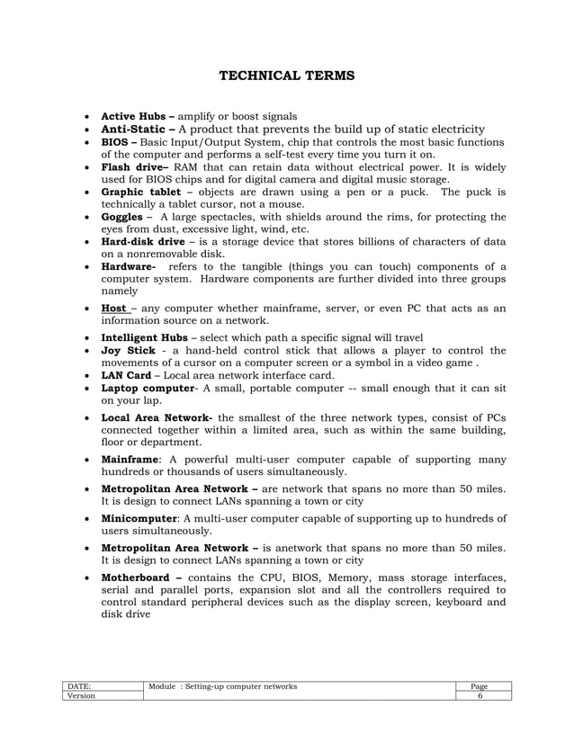 CSS NC II Module : Set-up Computer Networks | PDF