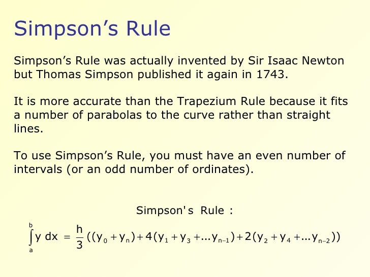 Core 3 Simpsons Rule