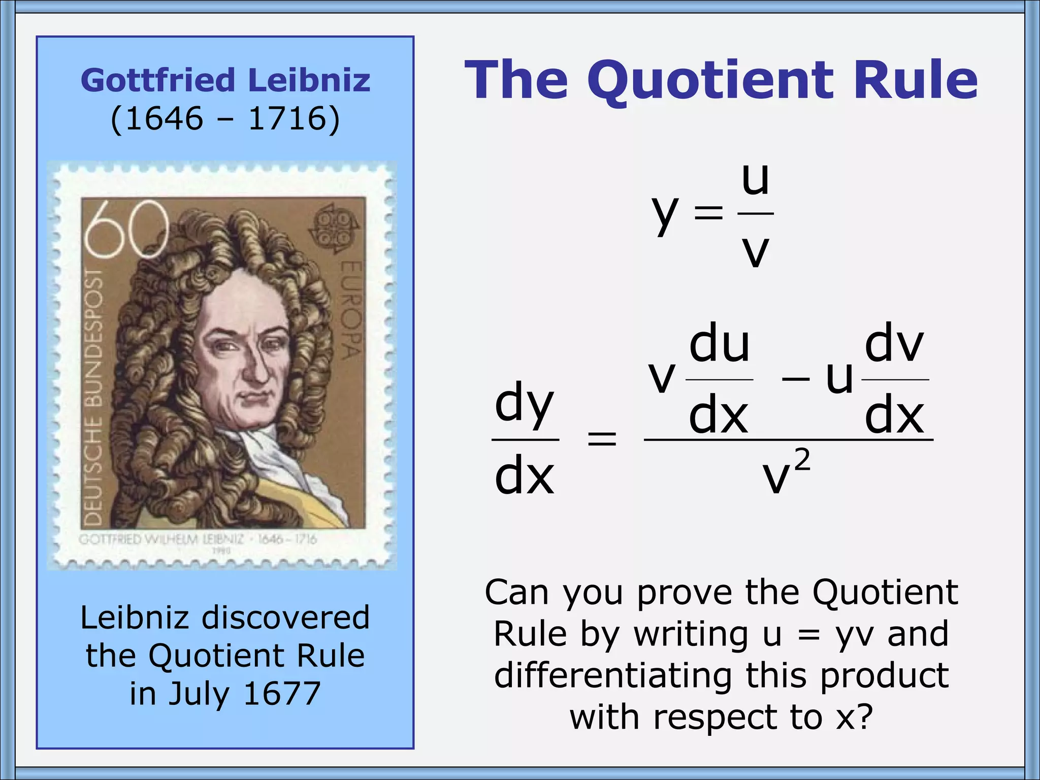 Core 3 The Quotient Rule | PPT