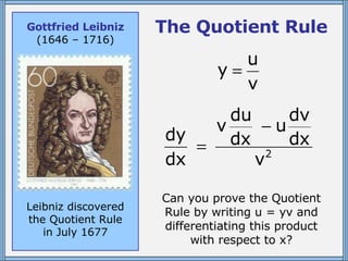 Core 3 The Quotient Rule | PPT | Physics | Science