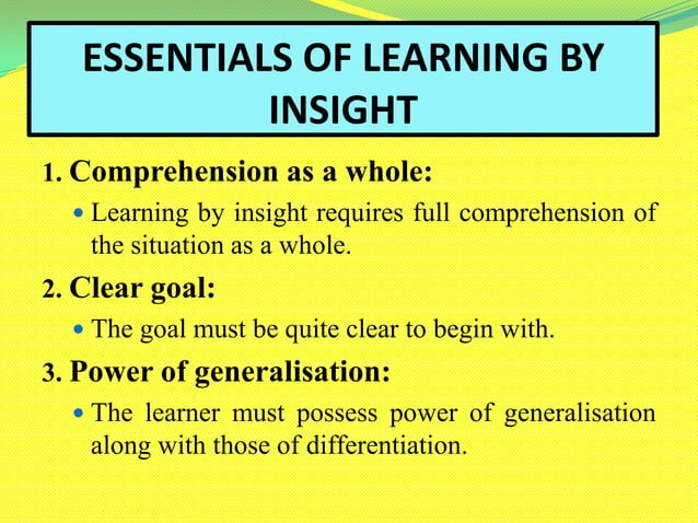 Core 3 unit iv insight learning | PPT
