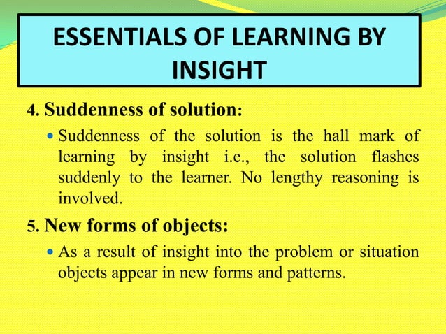 Core 3 unit iv insight learning | PPT