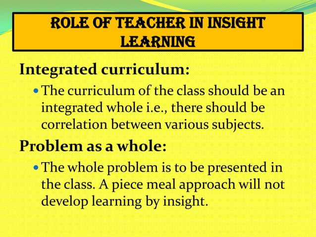 Core 3 unit iv insight learning | PPT