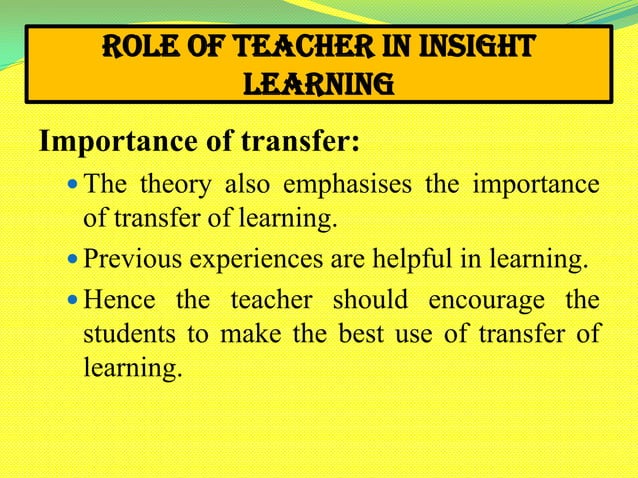 Core 3 unit iv insight learning | PPT