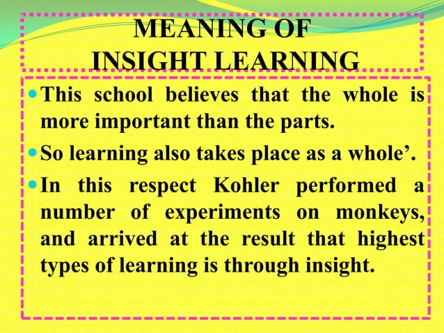 Core 3 unit iv insight learning | PPT