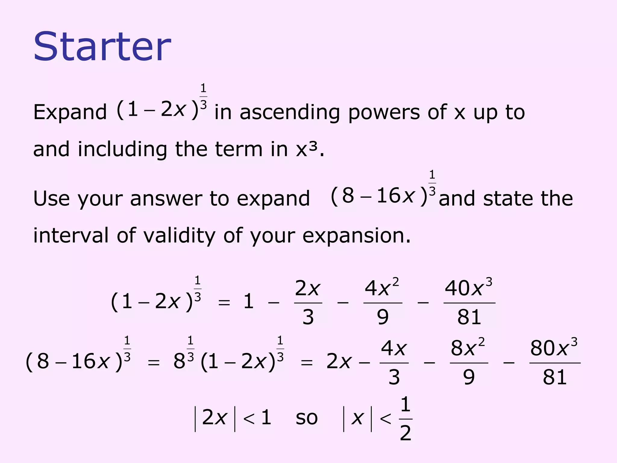 Core 4 Binomial Expansion 2 | PPT