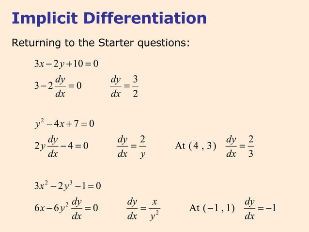 Core 4 Implicit Differentiation 1 | PPT