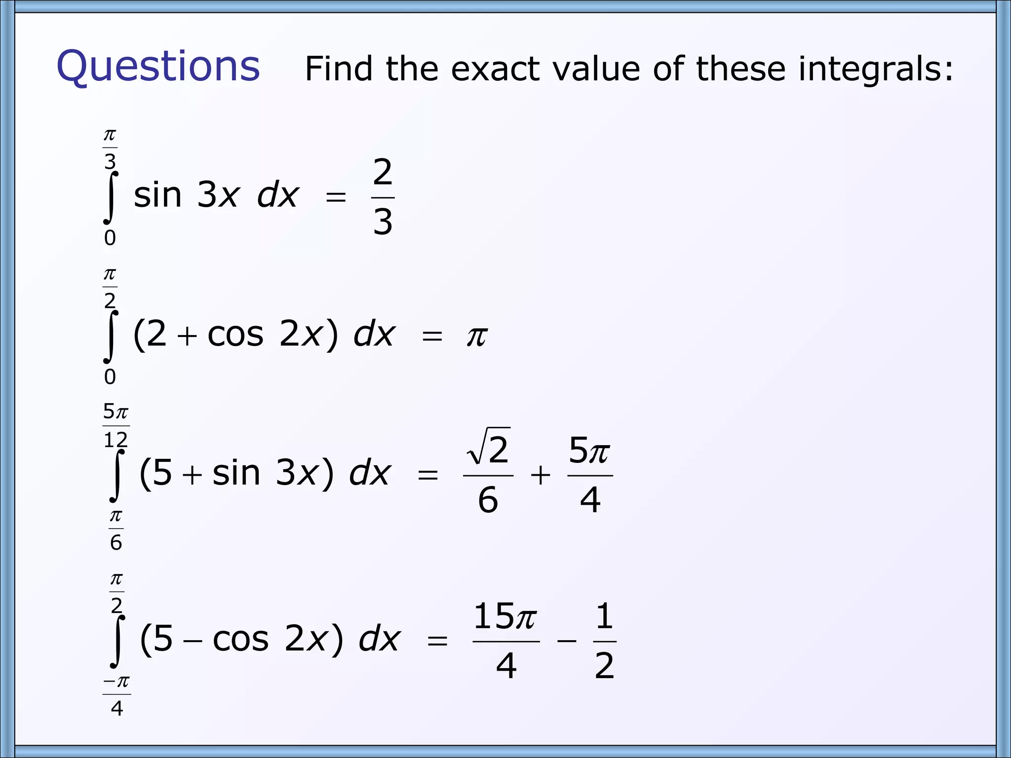 Core 4 Integrating Trigonometric Functions 1 Ppt