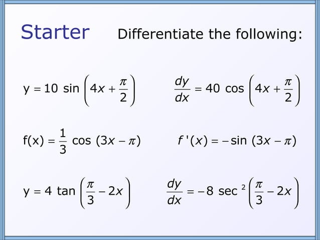 Core 4 Integrating Trigonometric Functions 1 | PPT