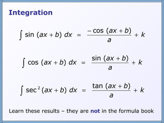 Core 4 Integrating Trigonometric Functions 1 | PPT