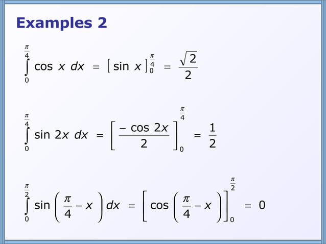 Core 4 Integrating Trigonometric Functions 1 Ppt