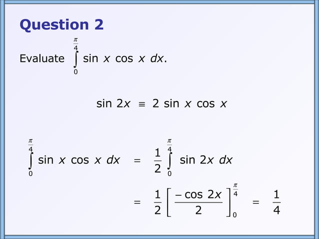 Core 4 Integrating Trigonometric Functions 2 Ppt Physics Science