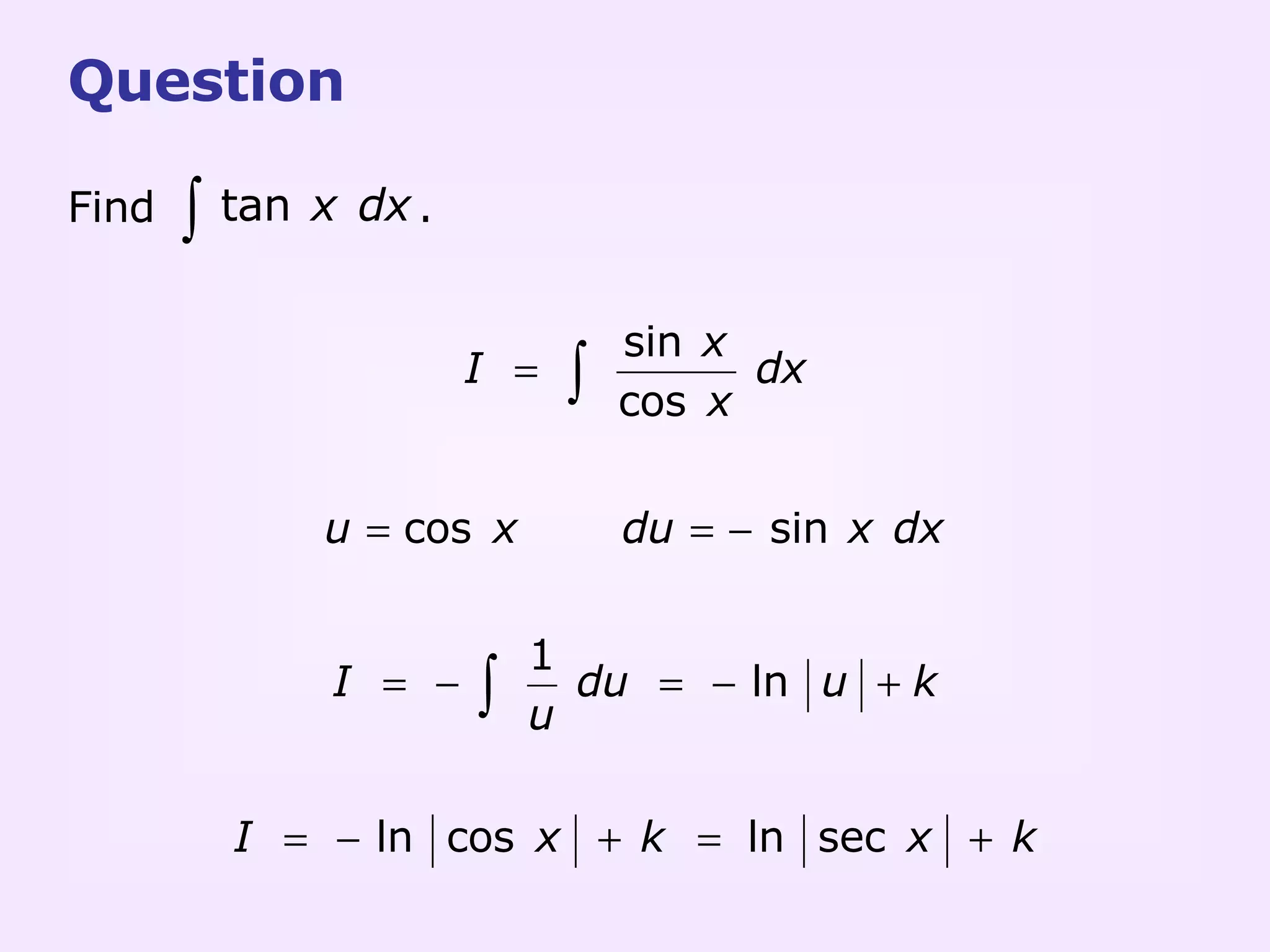 Core 4 Logarithmic Integration | PPT