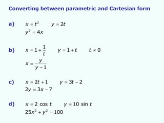 Core 4 Parametric Equations 1 | PPT