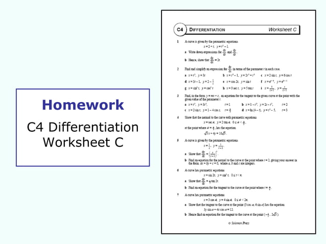 Core 4 Parametric Equations 2 | PPT