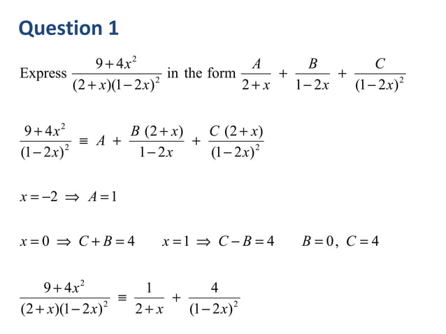 Core 4 Partial Fractions 2 | PPT