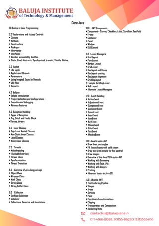 CORE JAVA & ADVANCE JAVA | PDF