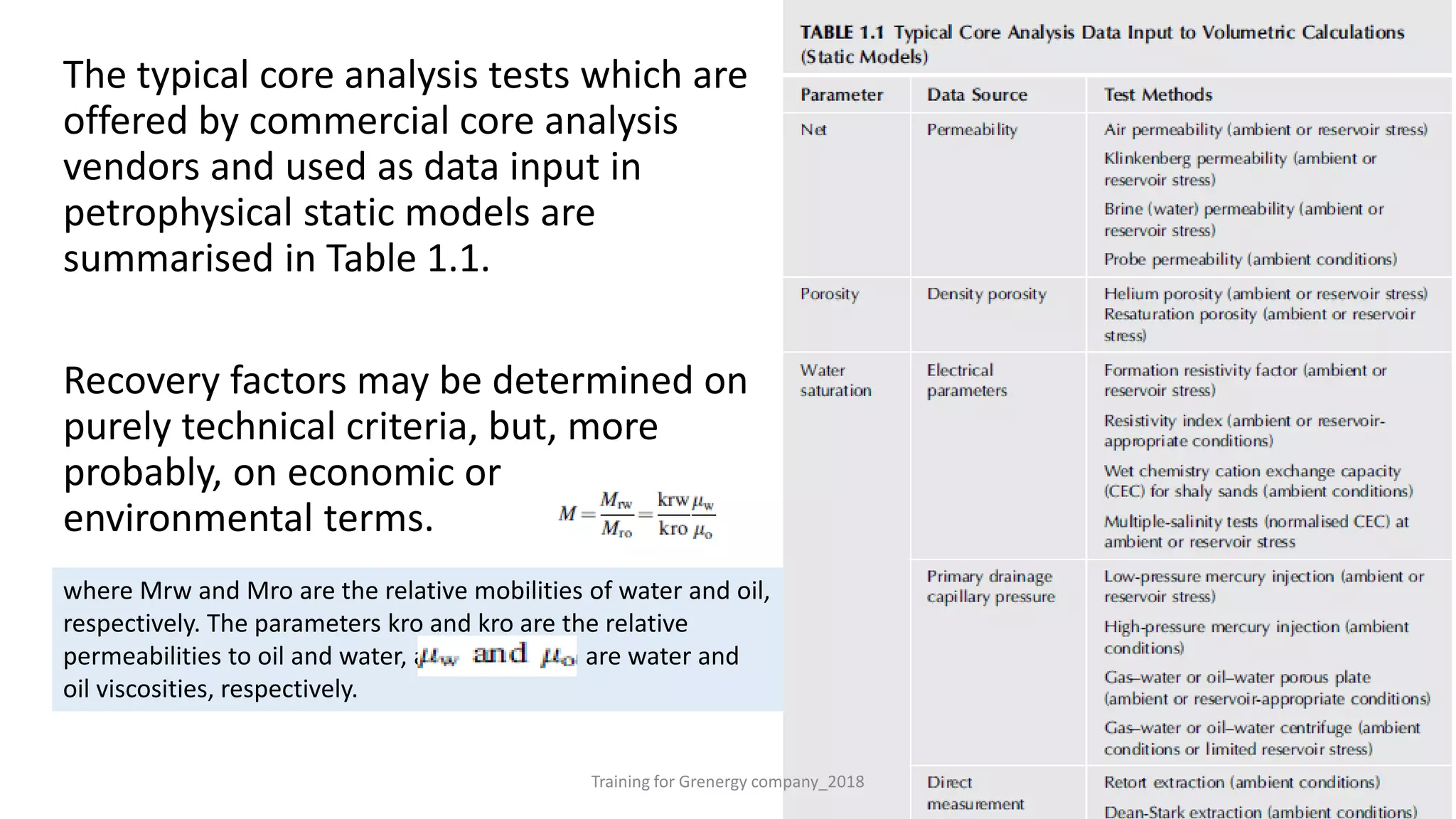 Core analysis & wellsite core acquisition, handling and transportation ...