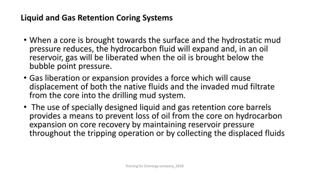 Core analysis & wellsite core acquisition, handling and transportation ...