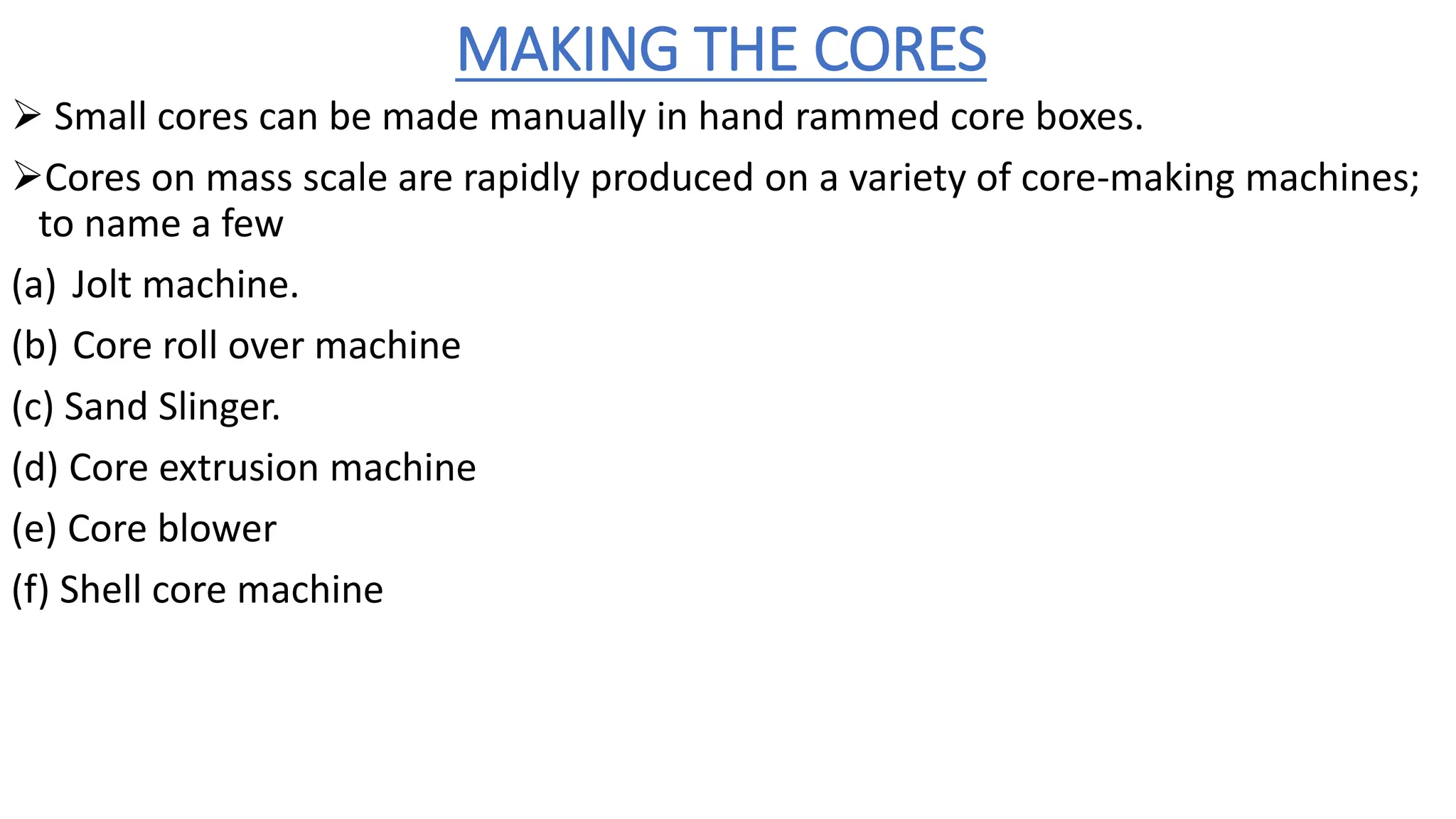 core and core making for foundry tech .pptx