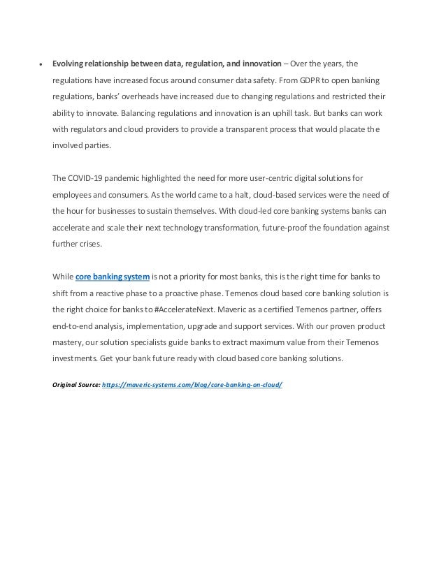 Core banking on cloud | PDF