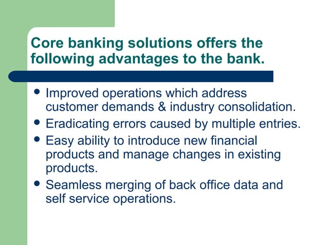 Core banking solutions | PPT | Business Banking & Finance | Business