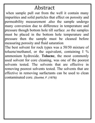 Core cleaning (reservoir engineering) | PDF