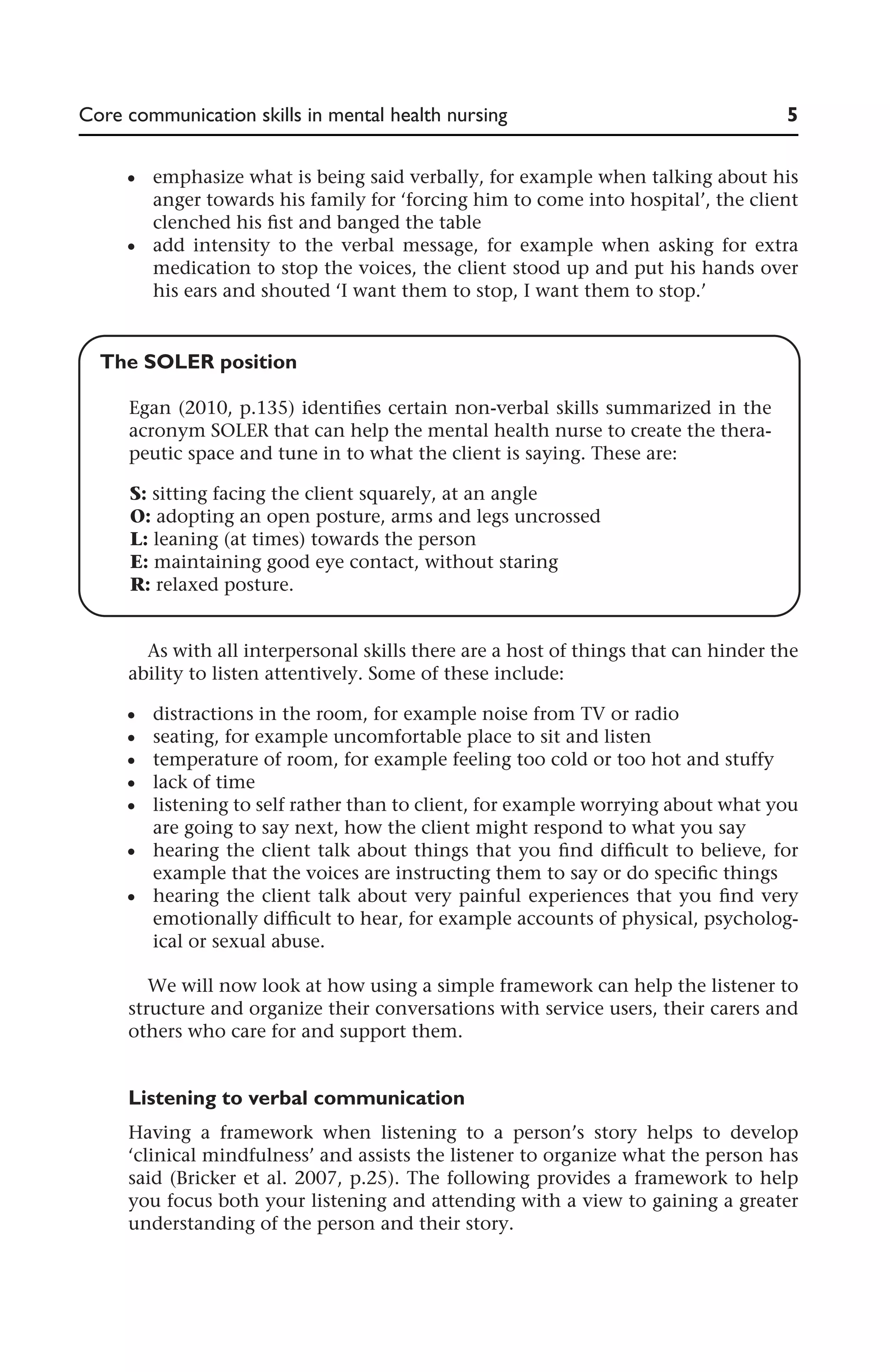 Core communication skills in mental health nursing | PDF