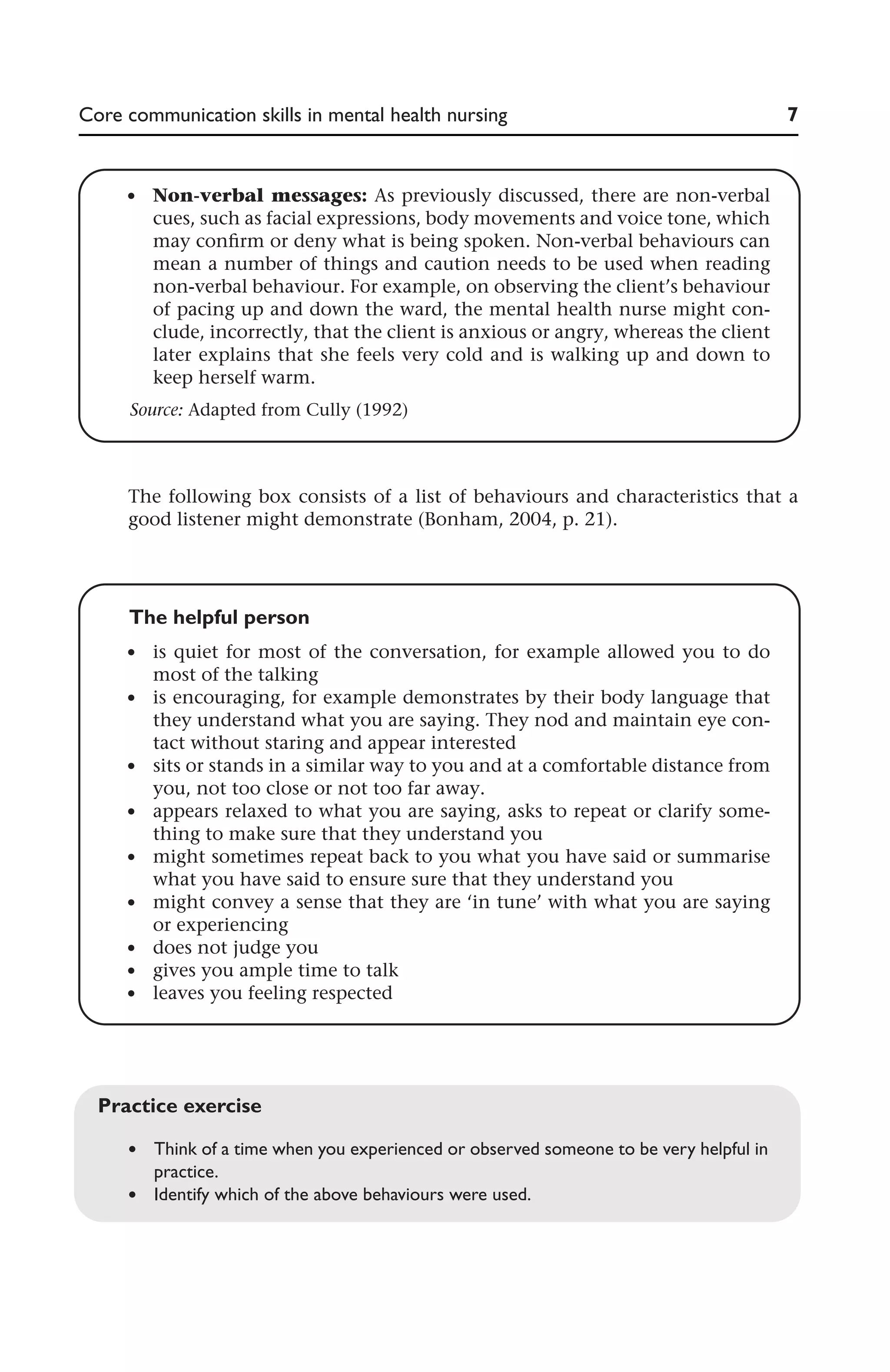 Core communication skills in mental health nursing | PDF