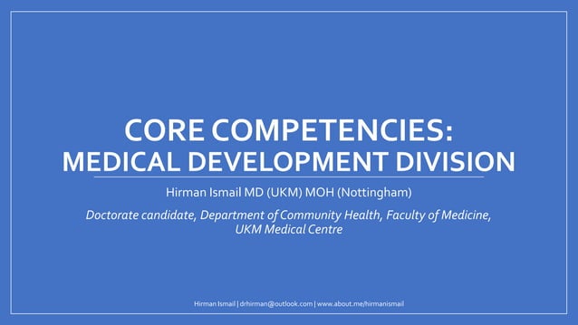 Core competencies - Medical Development Division | PPT