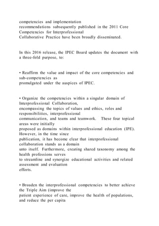 Core Competencies for Interprofessional Collaborat | DOCX