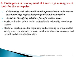 Core competencies for public health informatics | PPTX