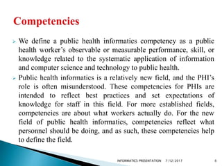 Core competencies for public health informatics | PPTX