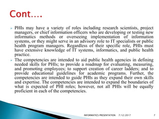 Core competencies for public health informatics | PPTX