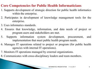 Core competencies for public health informatics | PPTX
