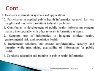 Core competencies for public health informatics | PPTX