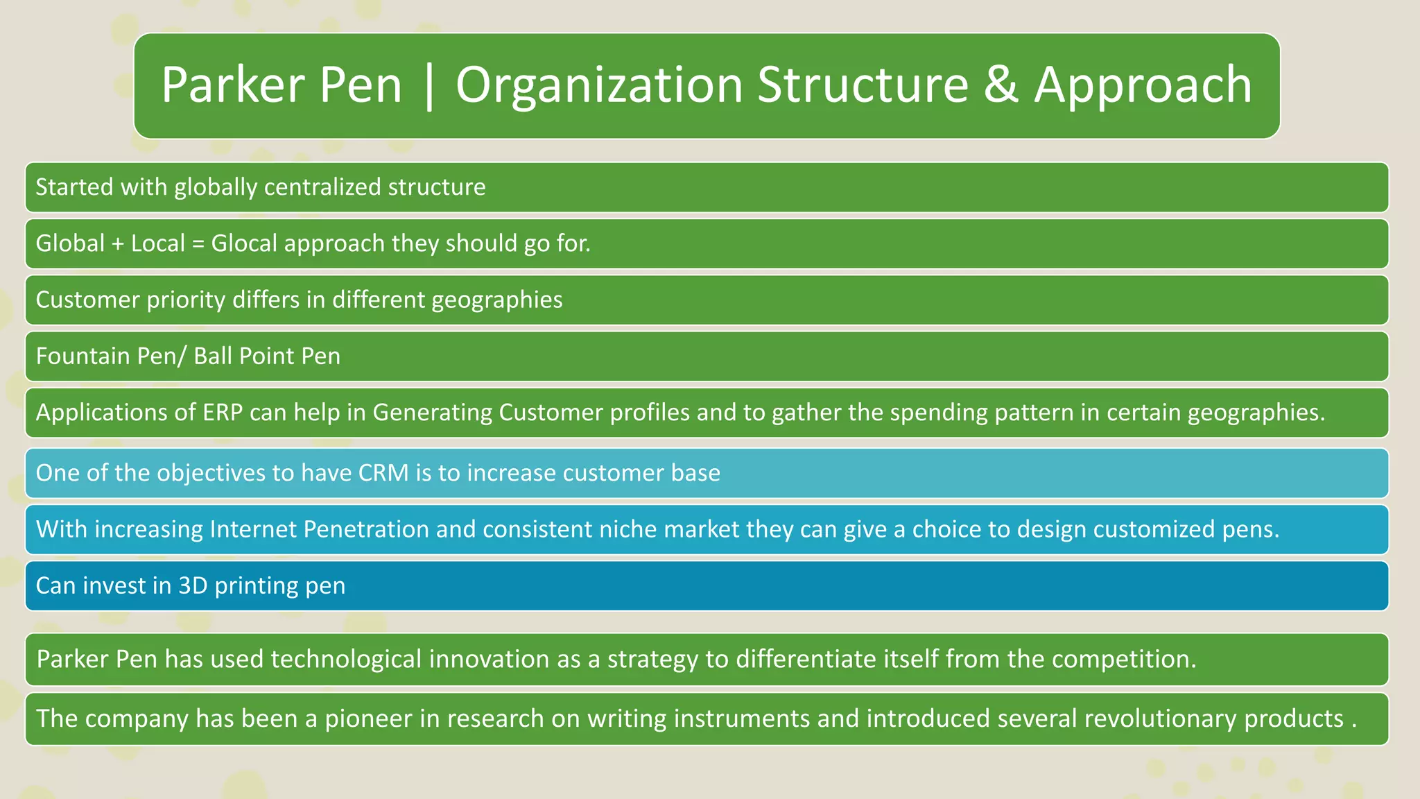 Core competencies of parker pen | PPTX
