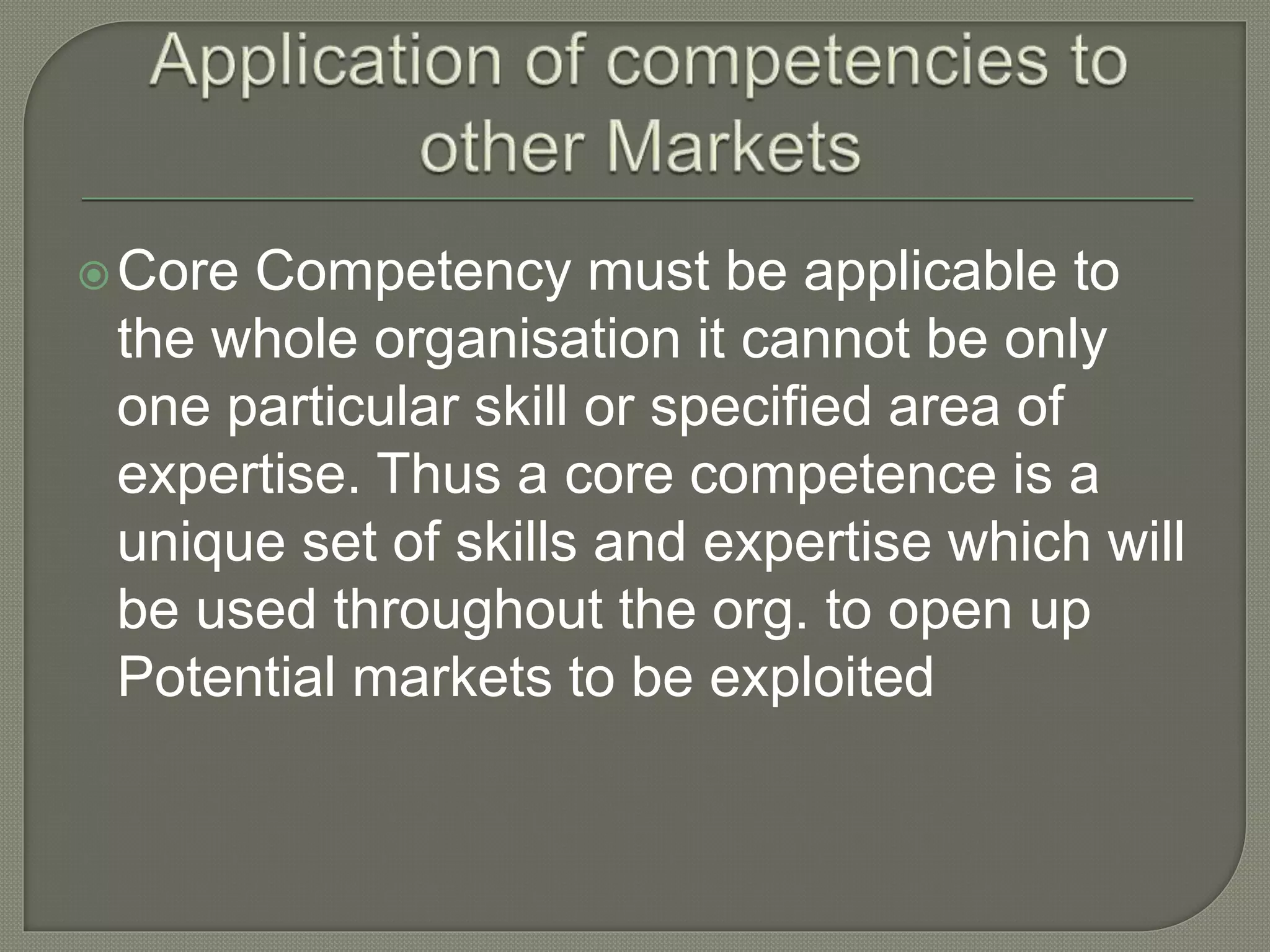 Core competency- A topic in Strategic Management | PPTX