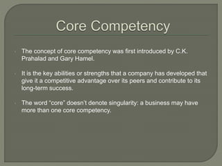 Core competency- A topic in Strategic Management | PPTX