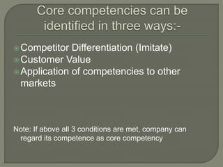 Core competency- A topic in Strategic Management | PPTX