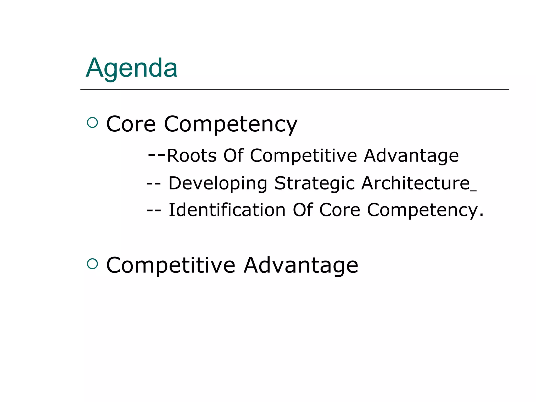 Core Competency & Competitive Advantage | PPT